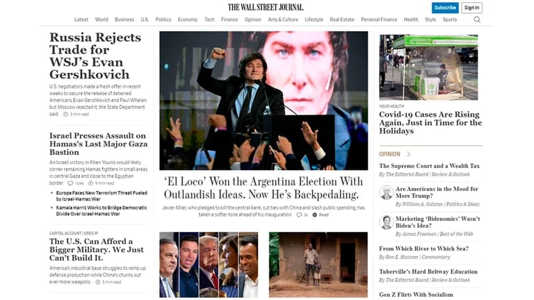 Saber Mas Santa Fe - Para Wall Street Journal, “el Loco” Javier Milei moderó su perfil y ya ...